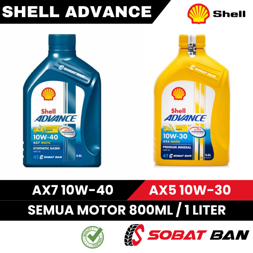 Jual OLI MESIN SHELL ADVANCE AX7 AX5 MATIC MANUAL BEBEK 800ML 1 LITER 1L 1000ML 0,8L BIRU KUNING ...