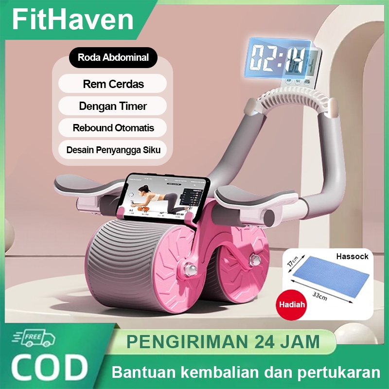 Jual Ab Roller Wheels /Abdominal Roller 2 IN 1 alat gym Automatic ...