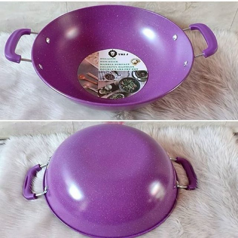 Jual Wajan Enamel Marble Warna Penggorengan Anti Lengket 32 CM | Shopee ...