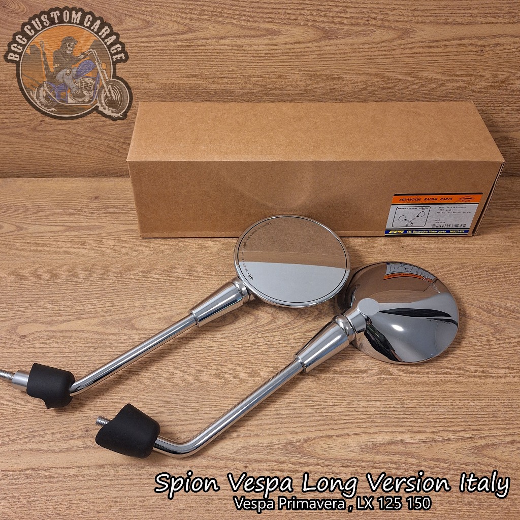 Jual Spion Vespa Long Vesi Italy Chrome Veaspa Primavera LX 125 150 ...