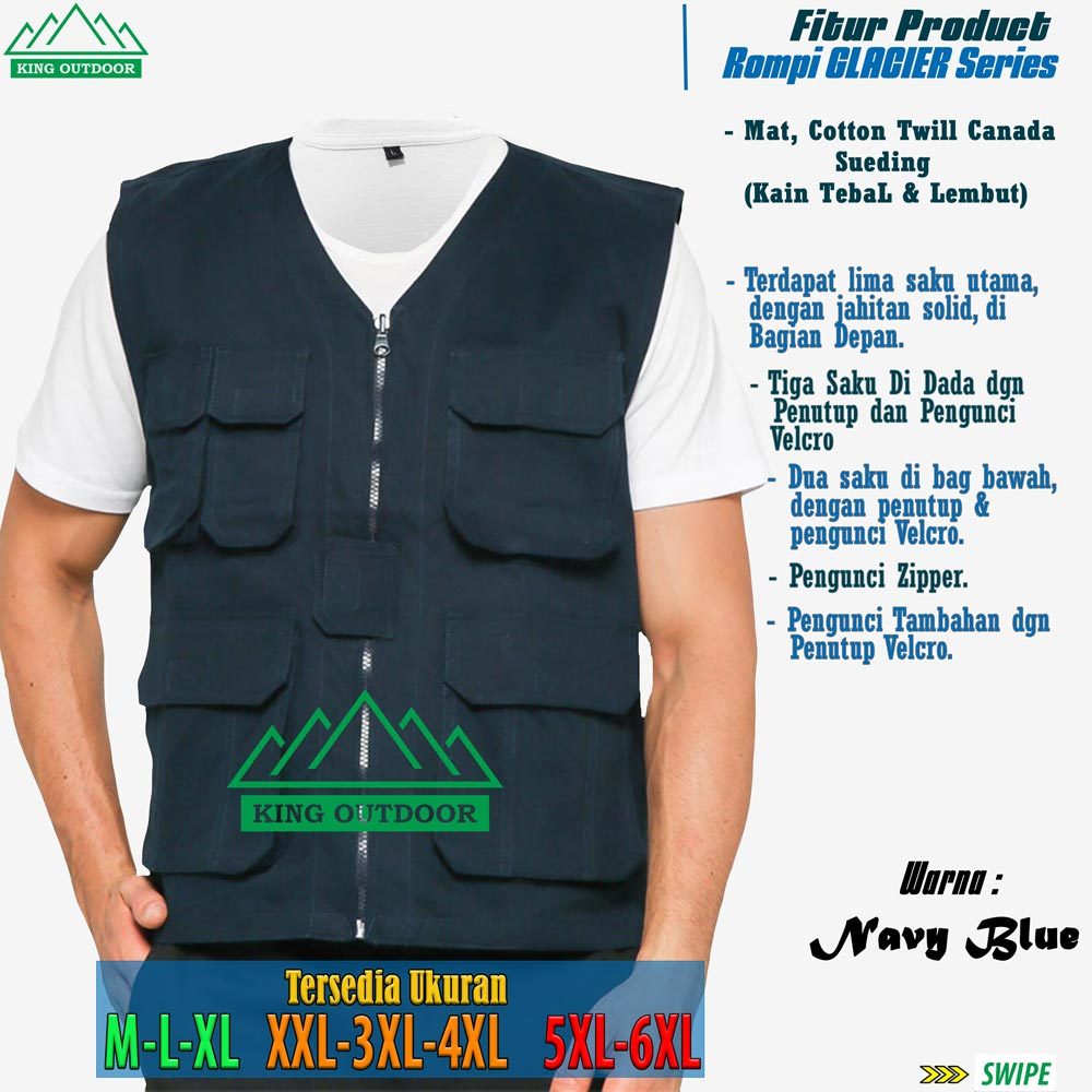 Jual Rompi Biker Glacier Series Bahan Twill Canada Sweding - Rompi ...