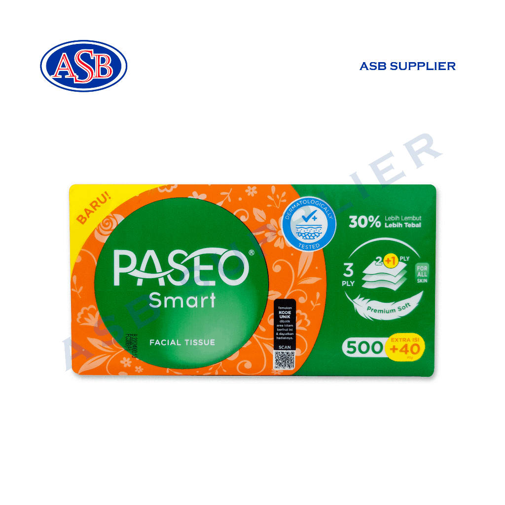 Jual Tissue / Tisu PASEO Smart Facial 540 Helai (180 Sheets x 3 Ply ...