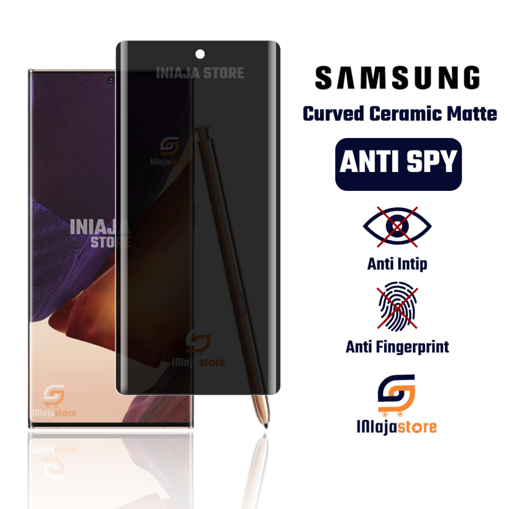 Jual Curved Ceramic Matte Privacy Samsung Note 20 Ultra 10+ 9 8 Anti Gores Privasi Anti Minyak ...