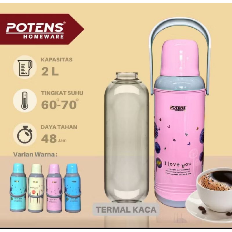 Jual Termos Air Panas Kapasitas 2 liter Potens | Shopee Indonesia