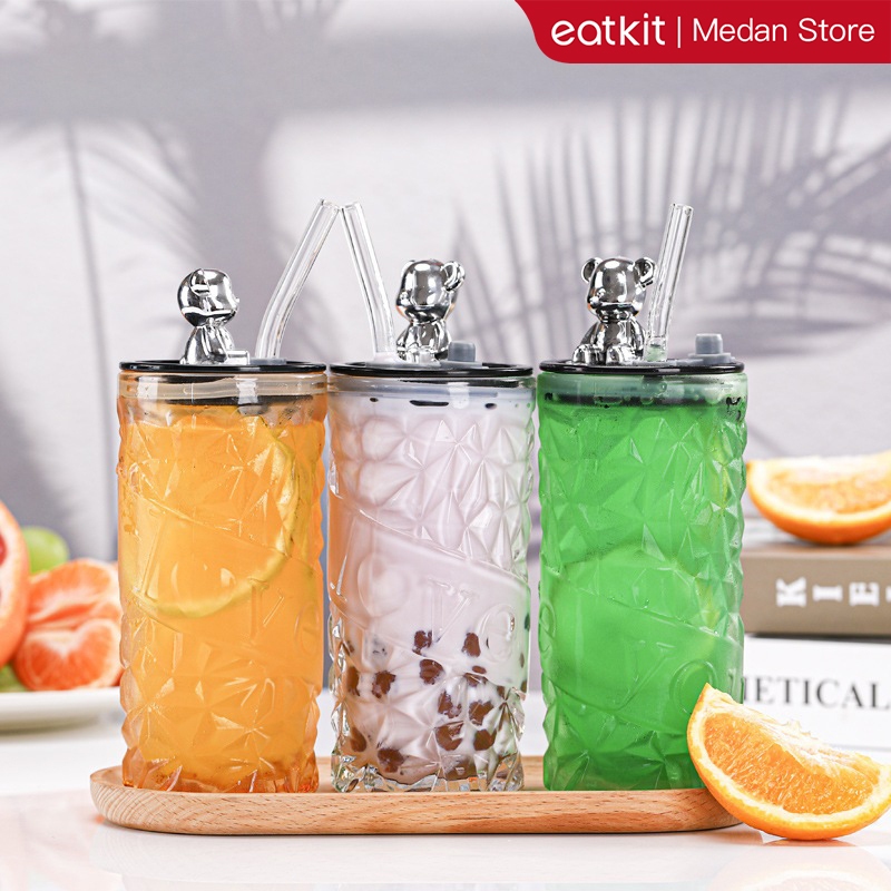 Jual [Medan Ready Stock]Eatkit Tumbler Gelas Kaca Mug Kopi 500ml Botol ...