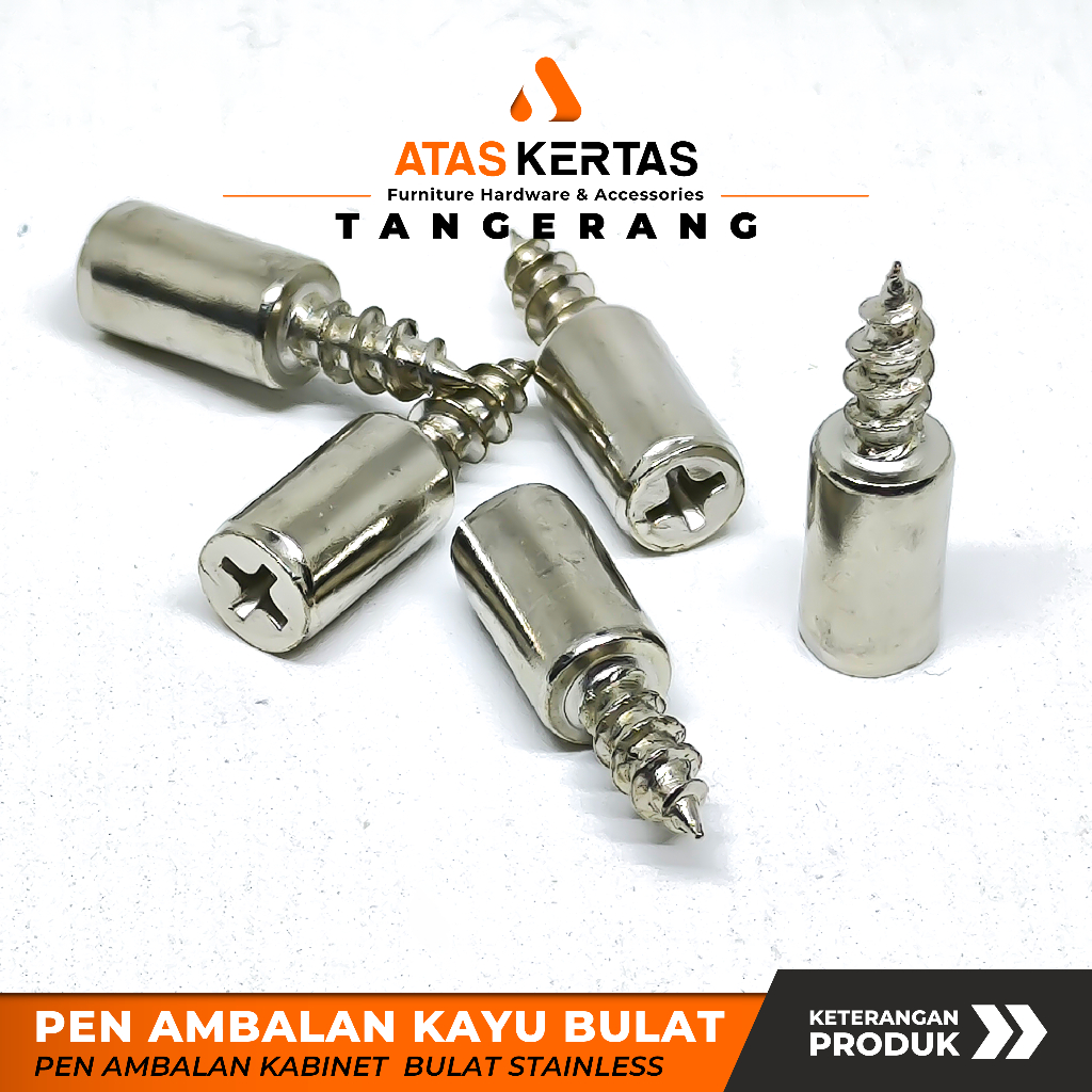 Jual sekrup Ambalan kaca / Kayu Bulat - Pen Penyangga Ambalan kaca ...