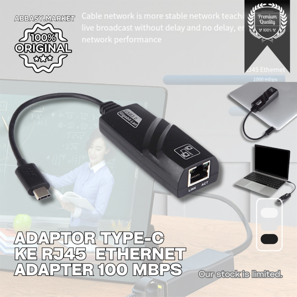 Jual Adaptor USB Type-C ke RJ45 Gigabit Ethernet 100 Mbps | Shopee ...