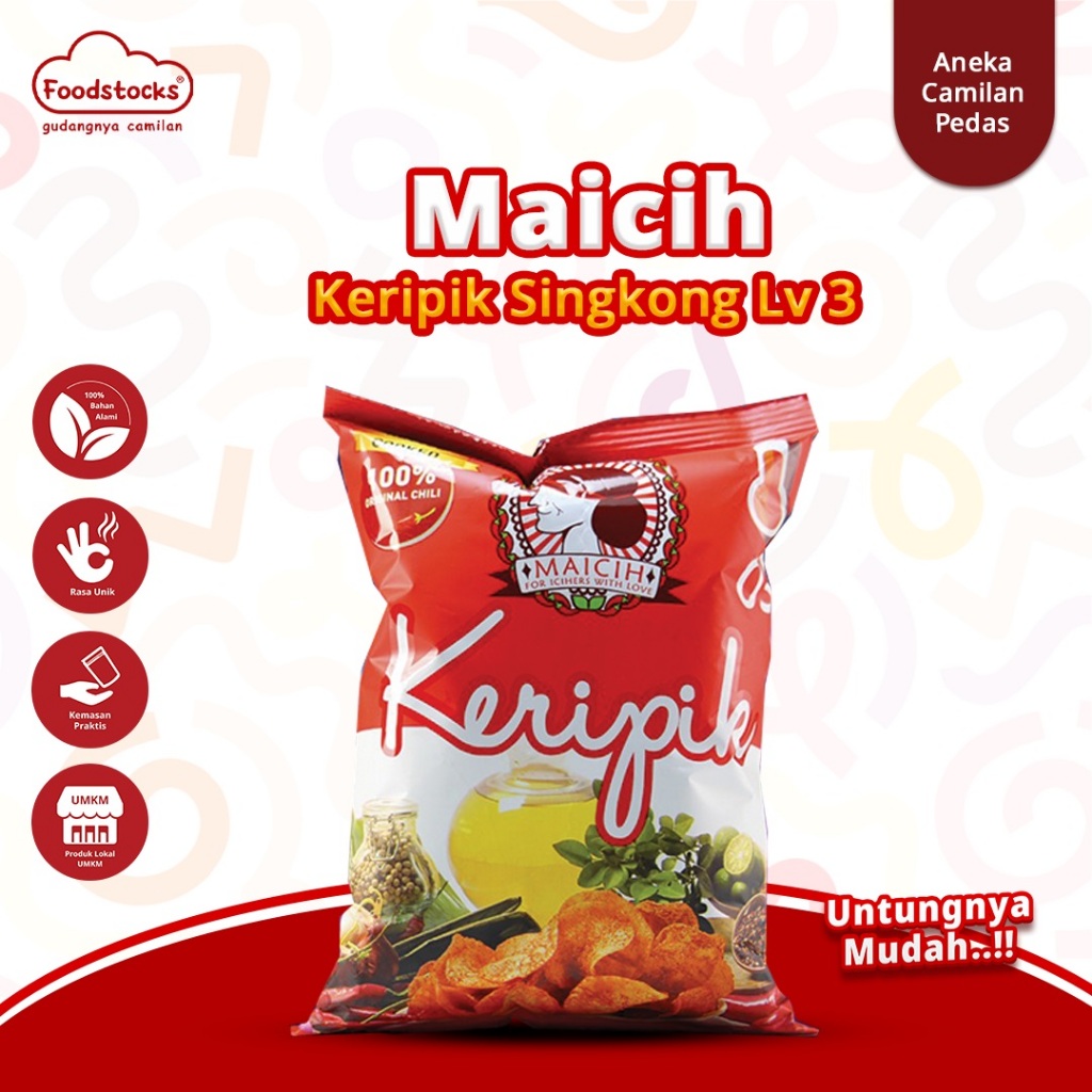 Jual Maicih - Keripik Singkong Pedas Level 3 100gr | Shopee Indonesia