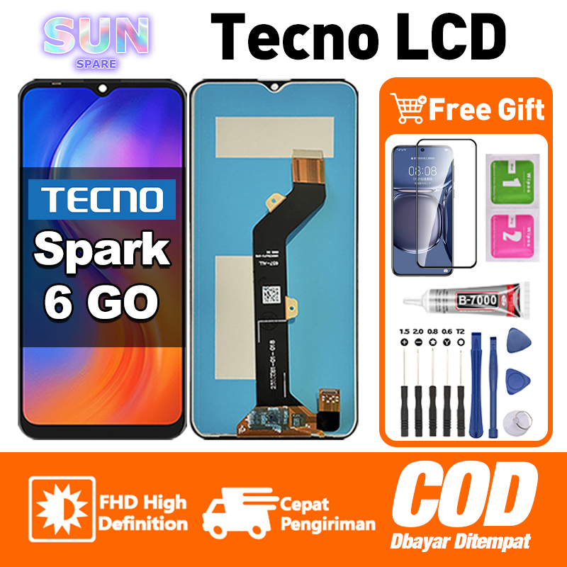 Jual 【ORIGINAL】LCD FOR Tecno spark 6 GO Asli Ori hp Touchscreen FHD ...