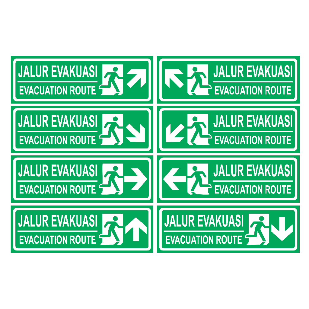 Jual Tulisan Jalur Evakuasi Akrilik, Sign Jalur Evakuasi 2 Bahasa ...