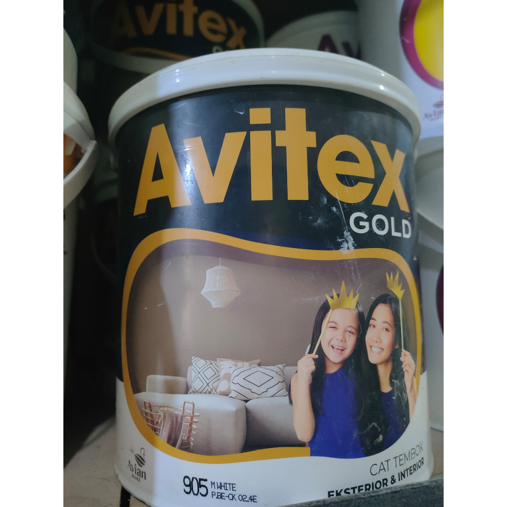 Jual Cat Tembok / Dinding Avitex Gold Interior Exterior 5 kg | Shopee ...