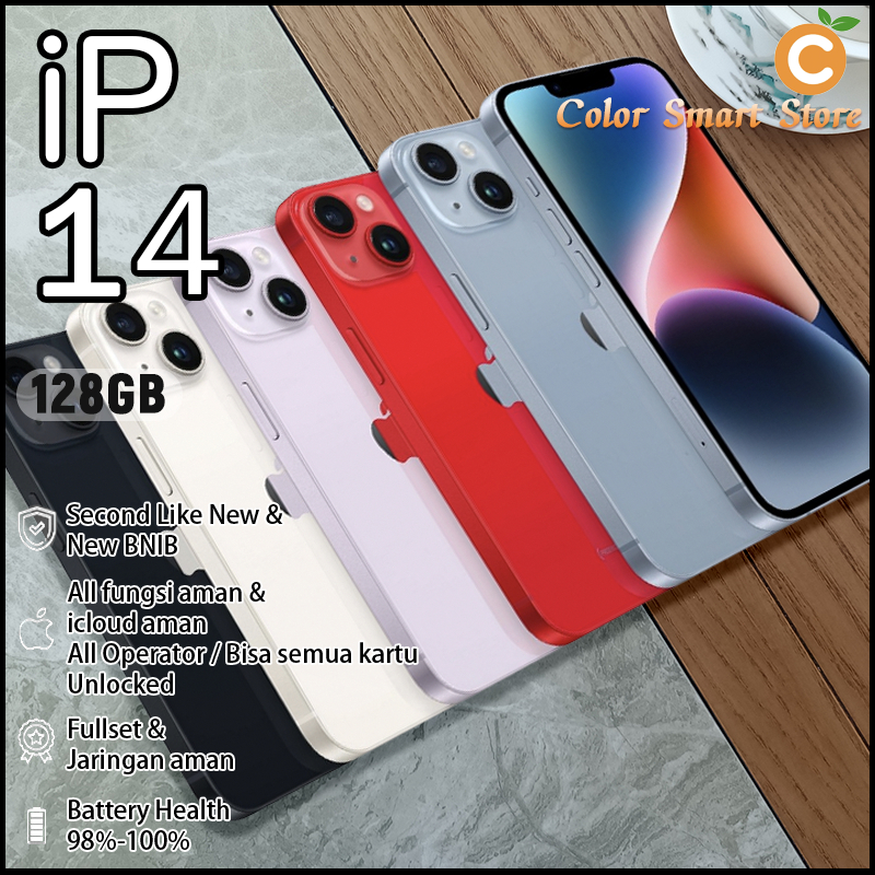 Jual IP 14 128GB Second FULSET MULUS 100%ORI Kondisi Perfect 3utools Sinyal aman Unlocked ...