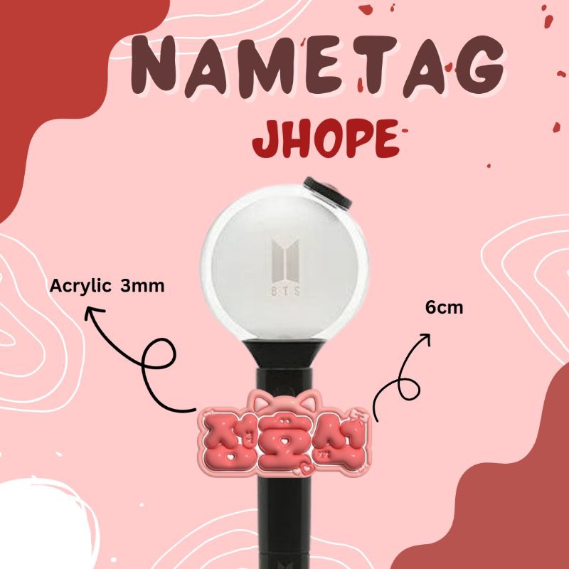 Jual Nametag Akrilik Acrylic Deco Lightstick Nametag JHOPE BTS | Shopee ...