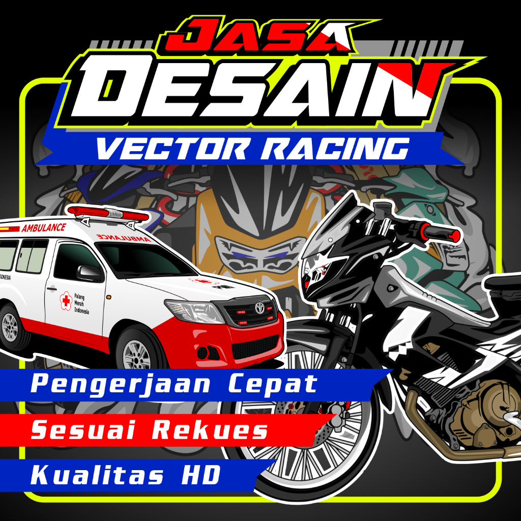 Jual Desain Vector Motor Mobil logo dan Banner RACING | Shopee Indonesia