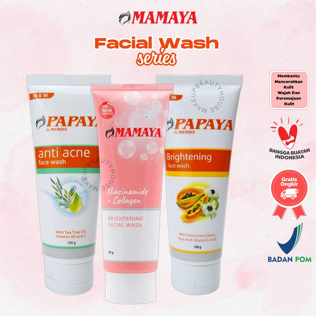 Jual MAMAYA - Papaya Face Wash 100g - Brightening | Anti Acne | Niacinamide + Collagen | Facial ...