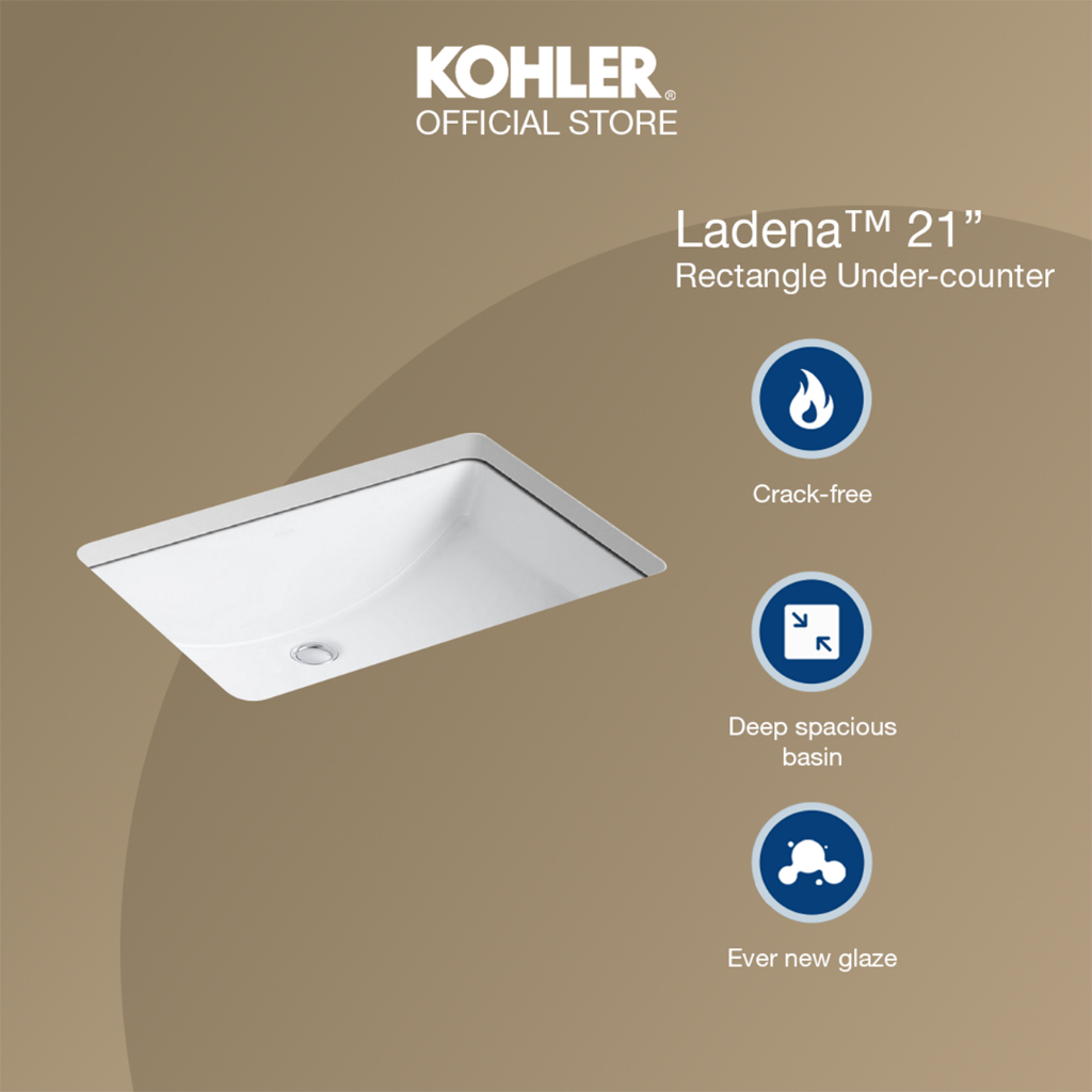 Jual KOHLER Ladena Wastafel / Lavatory Under-counter 21" Rectangular ...
