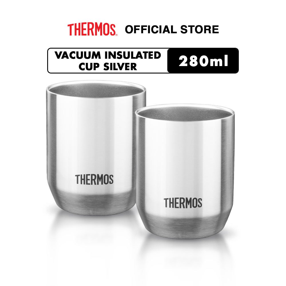 Jual Thermos Vacuum Insulated 2 Cups Silver - 280ml | Shopee Indonesia