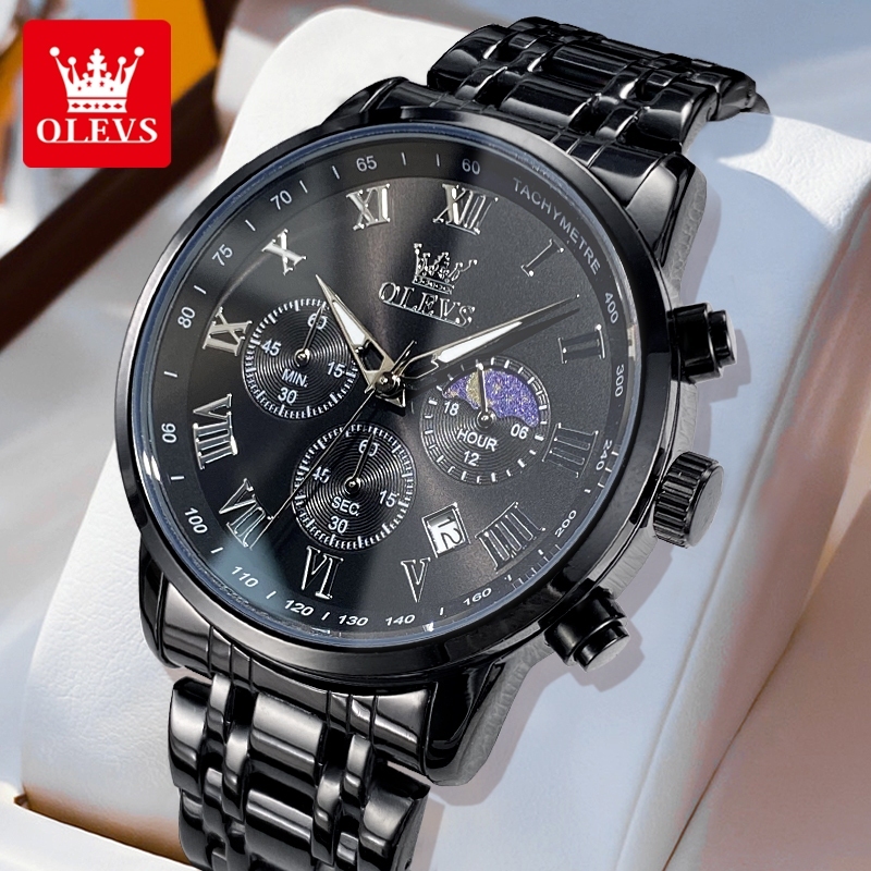 Jual OLEVS Jam Tangan Pria Original Anti Air Tahan Sport Stainless ...