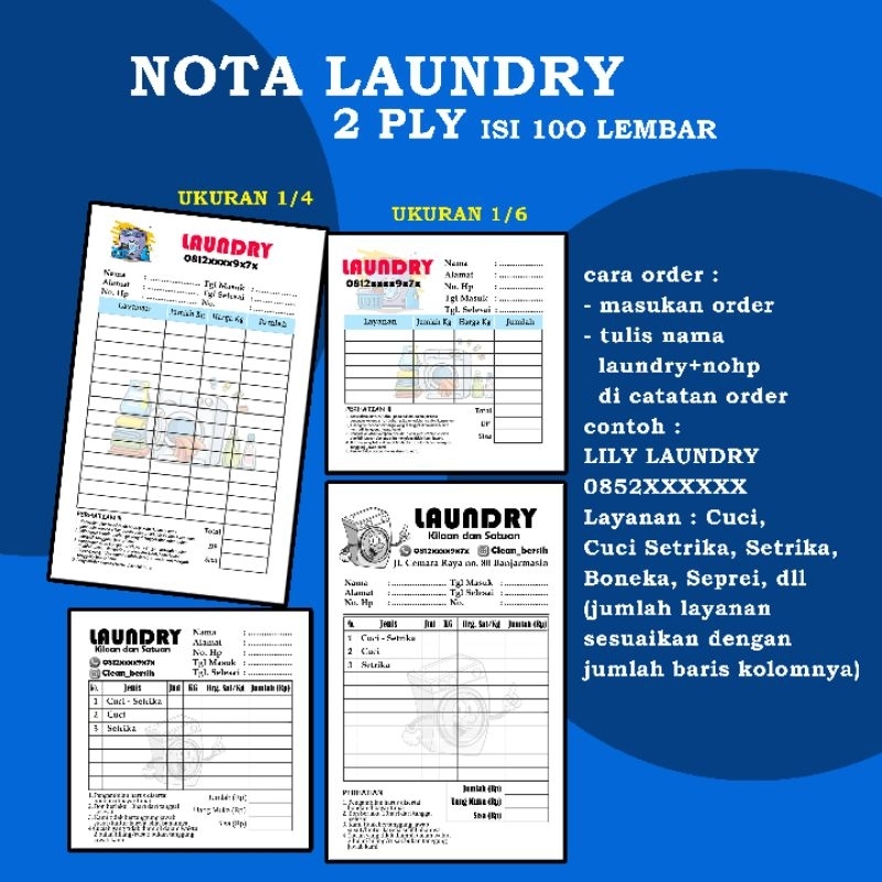 Jual Nota laundry custom | Shopee Indonesia
