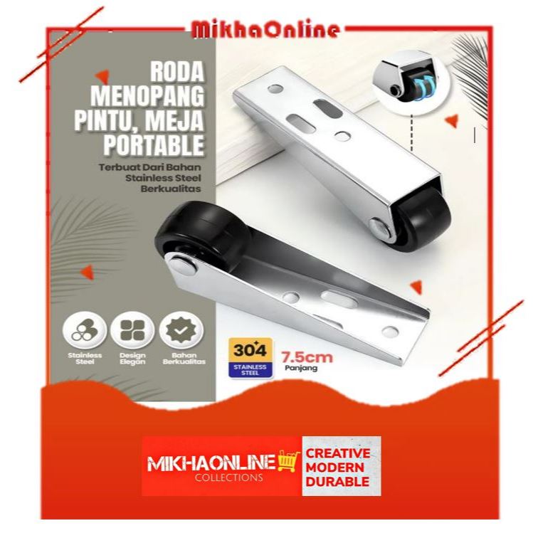 Jual Roda Penopang Penahan Bawah Pintu Meja Portable | Shopee Indonesia