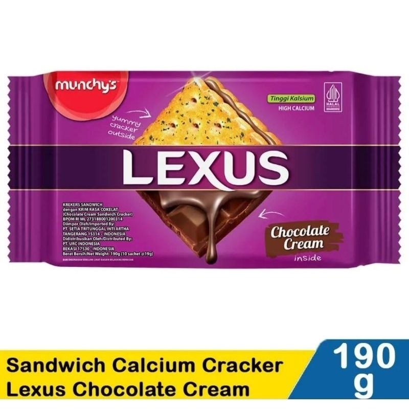 Jual Munchy's Lexus - Biskuit Sandwich Chocolate Cream 190 gr | Shopee ...