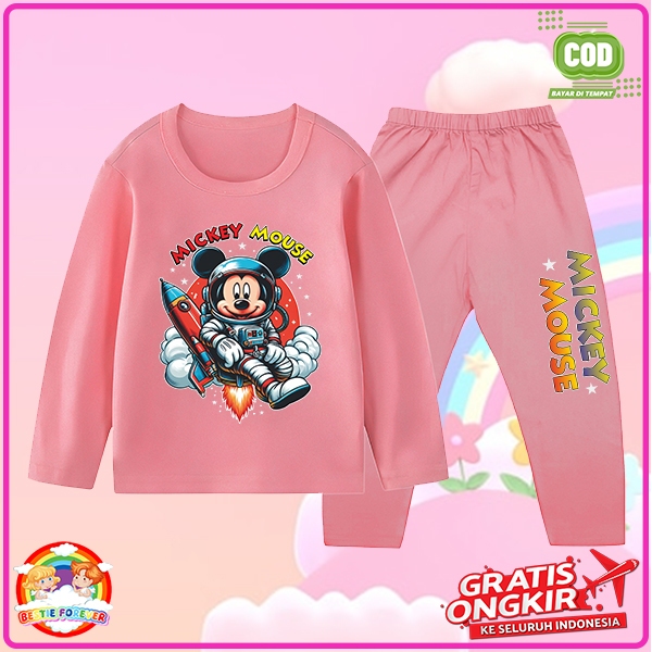 Jual Baju Tidur Anak Perempuan Mickey Mouse Pink Setelan Panjang Anak ...