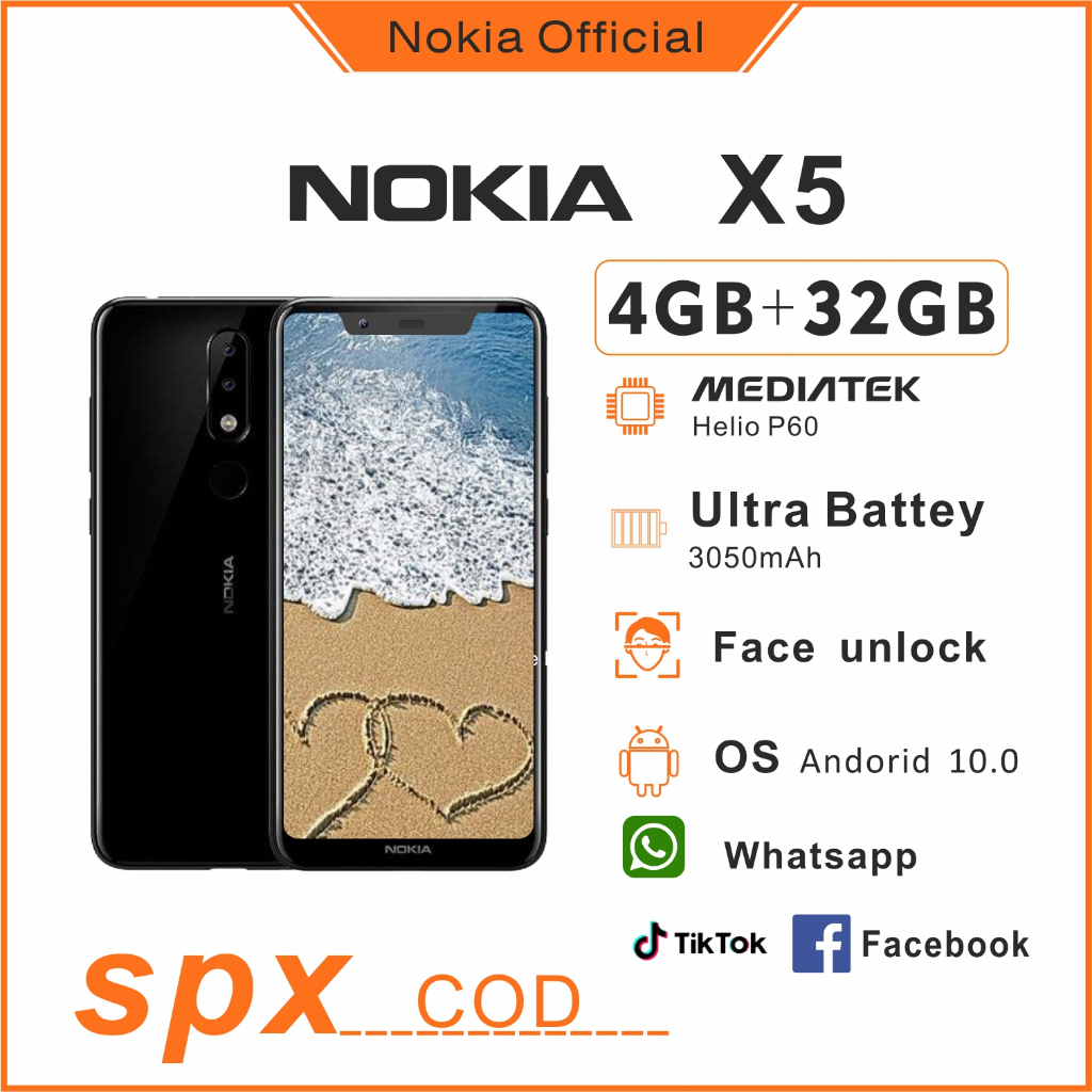 Jual Nokia 5.1plus - port type-c | dual sim | 13MP+5MP+5MP | garansi ...