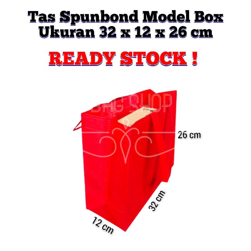 Jual Goodie Bag Tas Spunbond Model Box 32x26x12 cm / Tas Box Souvenir ...