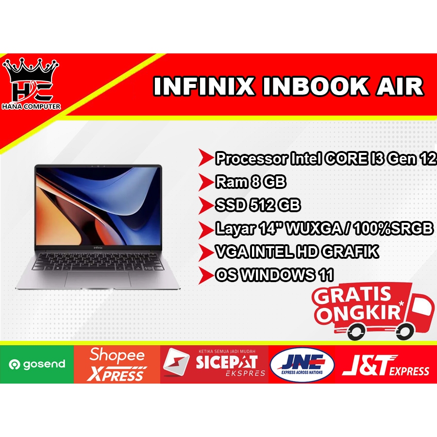 Jual INFINIX INBOOK AIR I3 1215 RAM 8GB SSD 512GB W11 14" WUXGA IPS ...