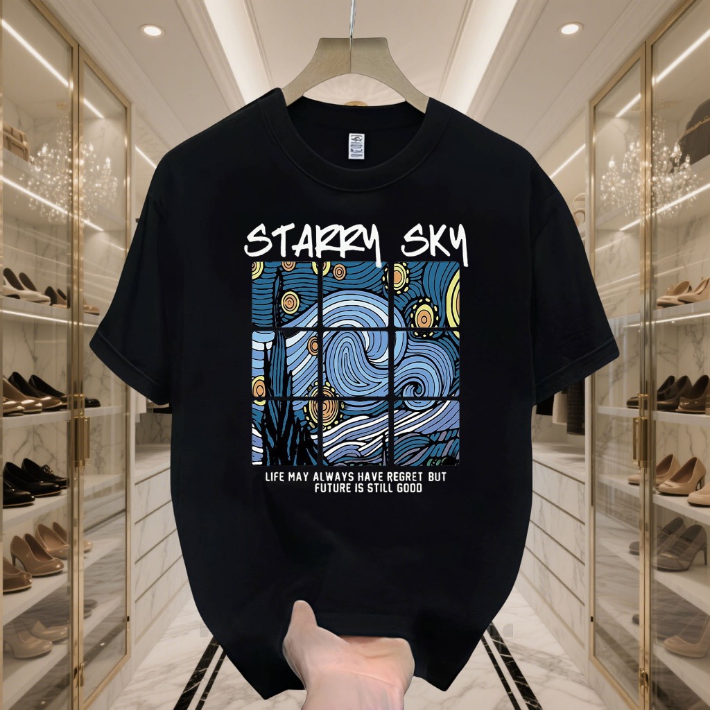 Jual （COD）Kaos T Malam Bintang Van Gogh Kerah Bundar 100% Katun ...