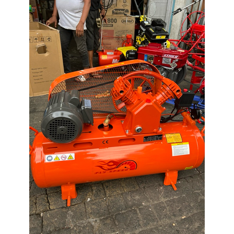 Jual KOMPRESOR ANGIN 1HP MERK FLYSPEED LENGKAP MOTOR 1HP MODEL FETCH ...