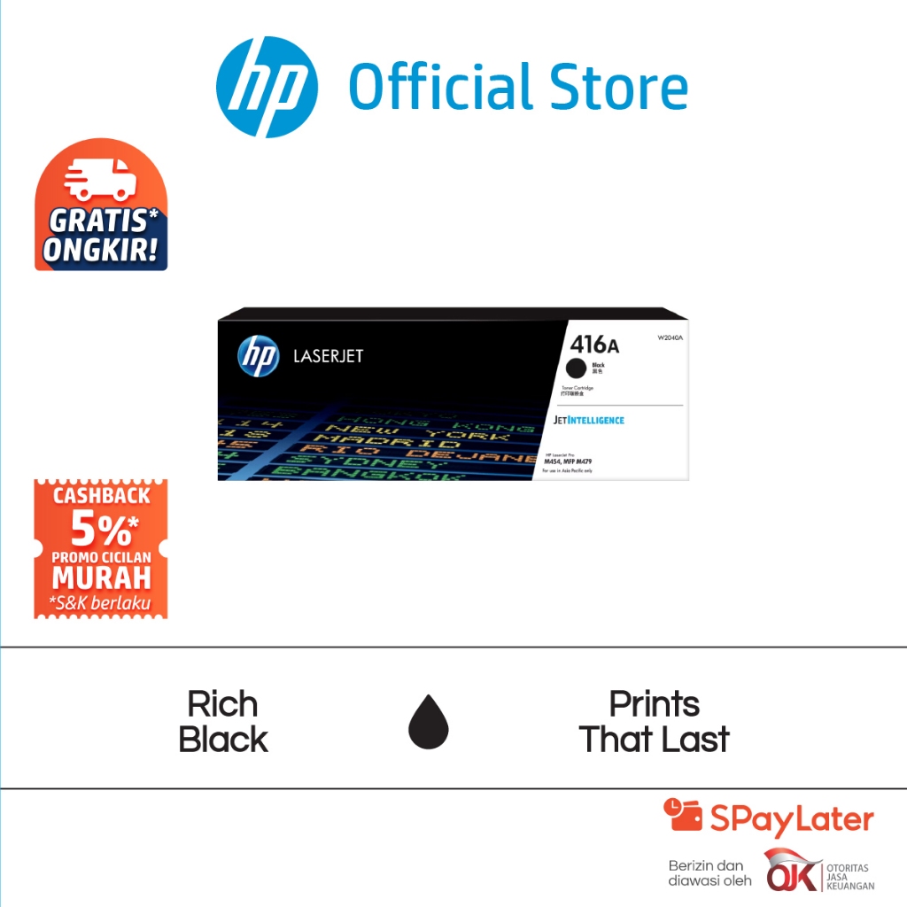 Jual Tinta Printer HP 416A Black Original LaserJet Toner Cartridge ...