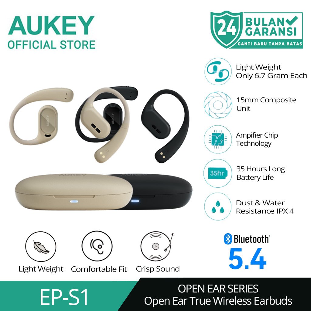 Jual AUKEY Open Ear True Wireless Series Bluetooth With App Control ...
