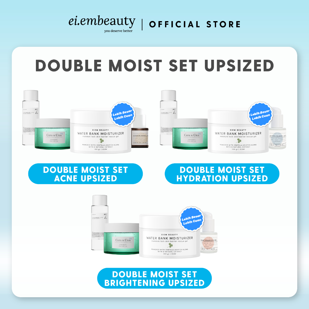Jual [MOIST UPSIZED] EIEM Beauty 4pcs Set: Water Bank Moisturizer 100 ...