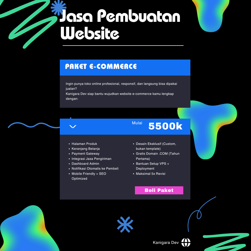 Jual [Jasa] Pembuatan Website E-Commerce Full Fitur | React & Next JS | Kanigara Dev | Shopee ...