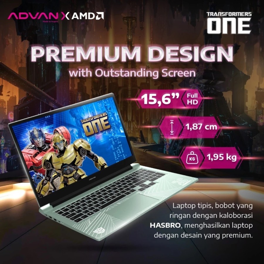 Jual Advan Pixwar X Transformer AMD Ryzen 7 6800H 16GB SSD 512GB 15.6 ...