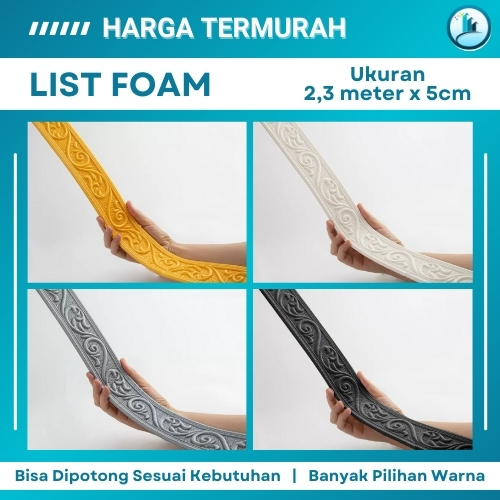 Jual Sticker List Foam 5 Cm Pembatas Dinding Plafon Wallfoam Lis ...