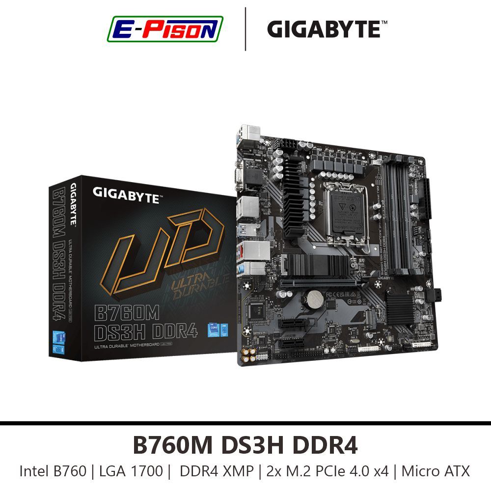 Jual Motherboard Intel B760 GIGABYTE B760M DS3H DDR4 LGA 1700 M.2 NVMe DDR4 XMP Micro ATX ...