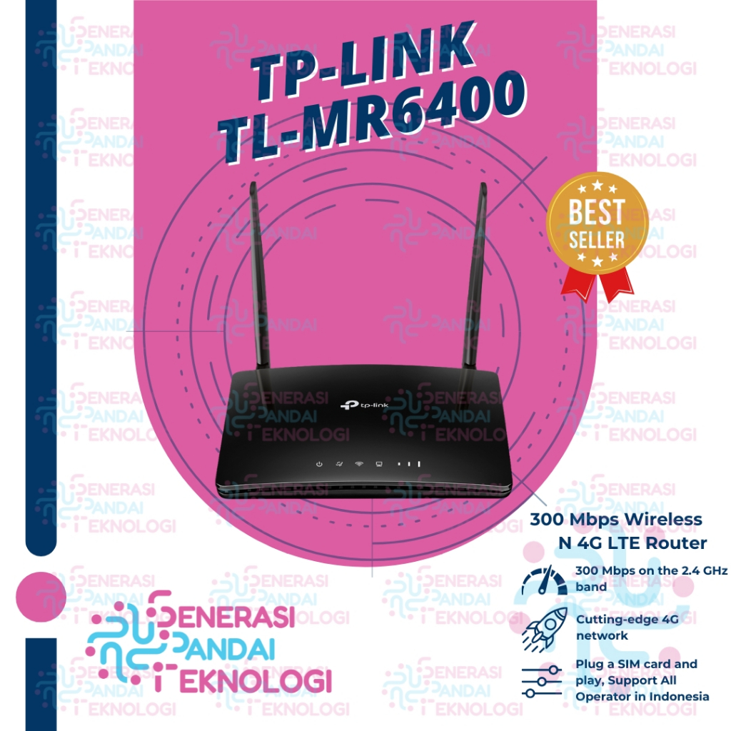 Jual TP-LINK TL-MR6400 Modem 4G LTE Router 300Mbps Direct Sim Card ...