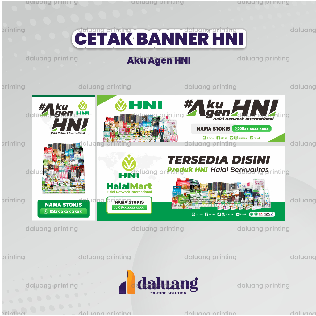 Jual Banner Spanduk Flexi Aku Agen HNI Custom Nama Halal Mart Logo ...