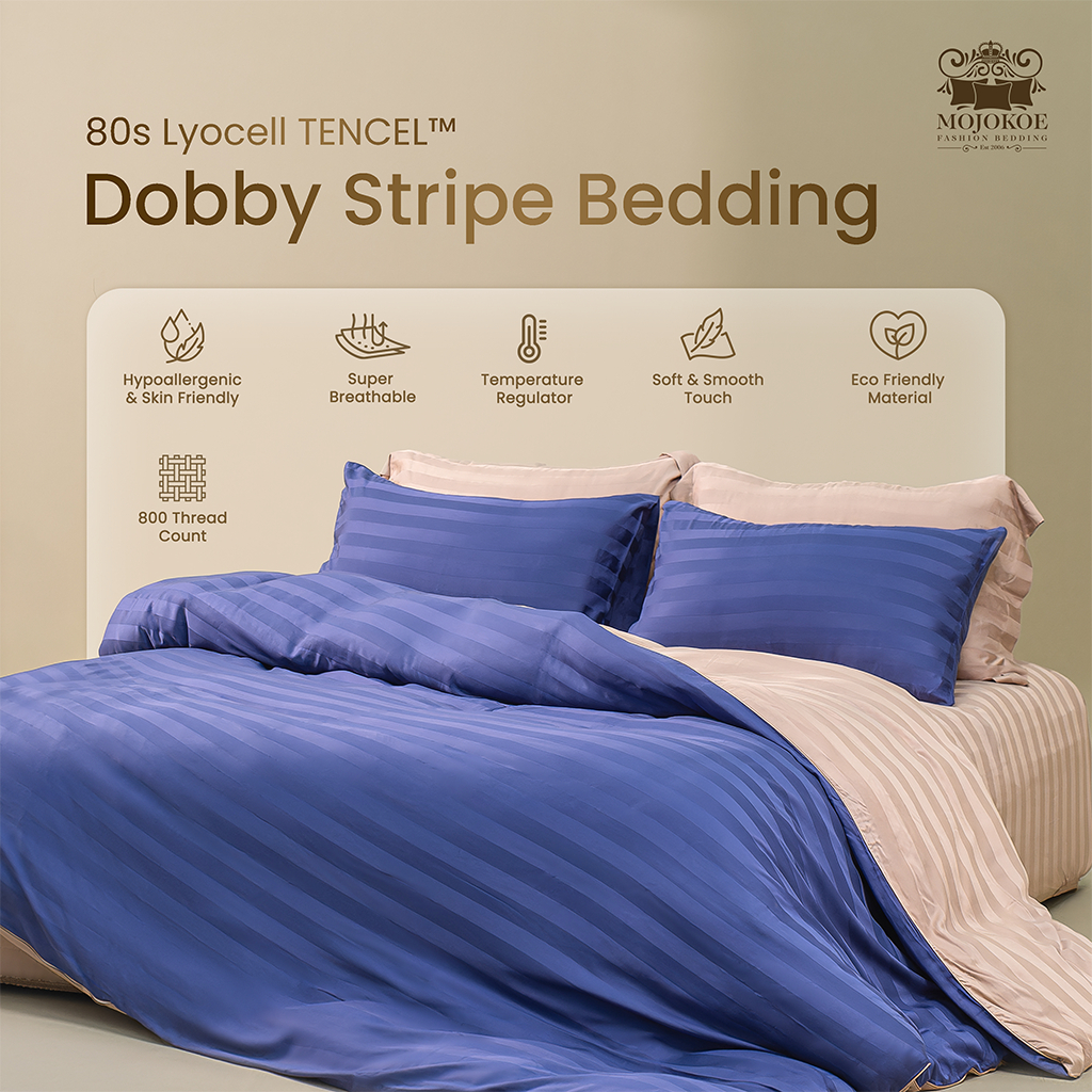 Jual MOJOKOE Sprei Bedcover Organic Lyocell Tencel Dobby Stripes ...