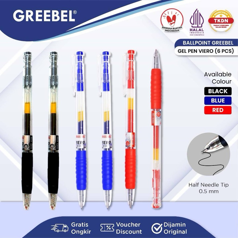 Jual Bolpen Gel GREEBEL VIERO GP 504 0,5 (1 PCS) | Shopee Indonesia