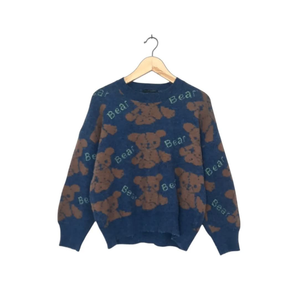 Jual Sweater Tebal Motif Kapas Beruang Navy (KODE : B67 -26 ) | Shopee ...
