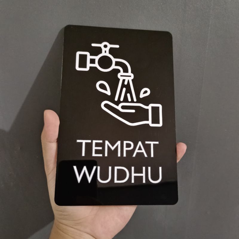 Jual Sign Akrilik Tempat Wudhu – Tanda Penunjuk Arah Area Wudhu Masjid ...