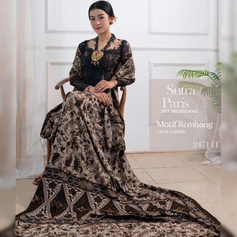 Jual KAMEN ADAT SET SELENDANG BAHAN SUTRA PARIS ATBM MOTIF REMBANG ...