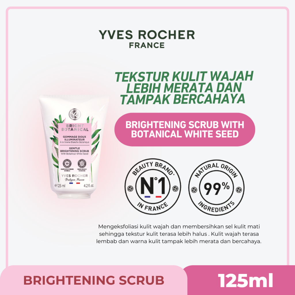 Jual Yves Rocher Bright Botanical Gentle Brightening Scrub 125 ml ...