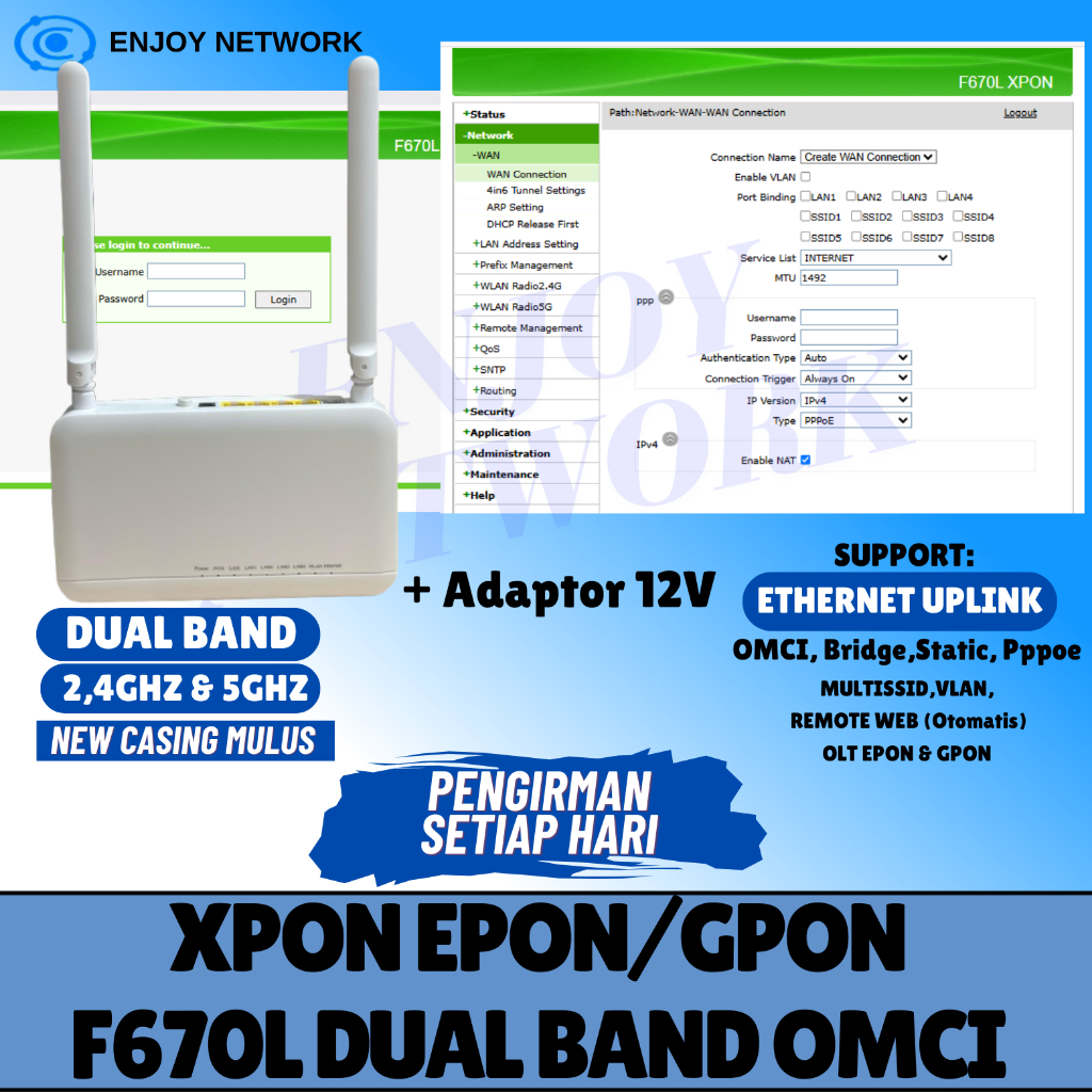 Jual XPON EPON GPON ZTE F670L OMCI DUAL BAND | Shopee Indonesia