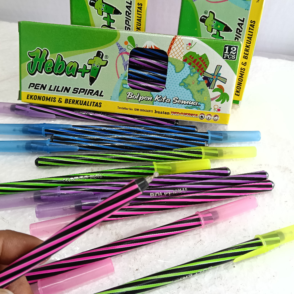 Jual PENA MURAH 1 KOTAK BOLPENKU BALLPOINT PEN HITAM TERANG 0.5MM ULIR ...