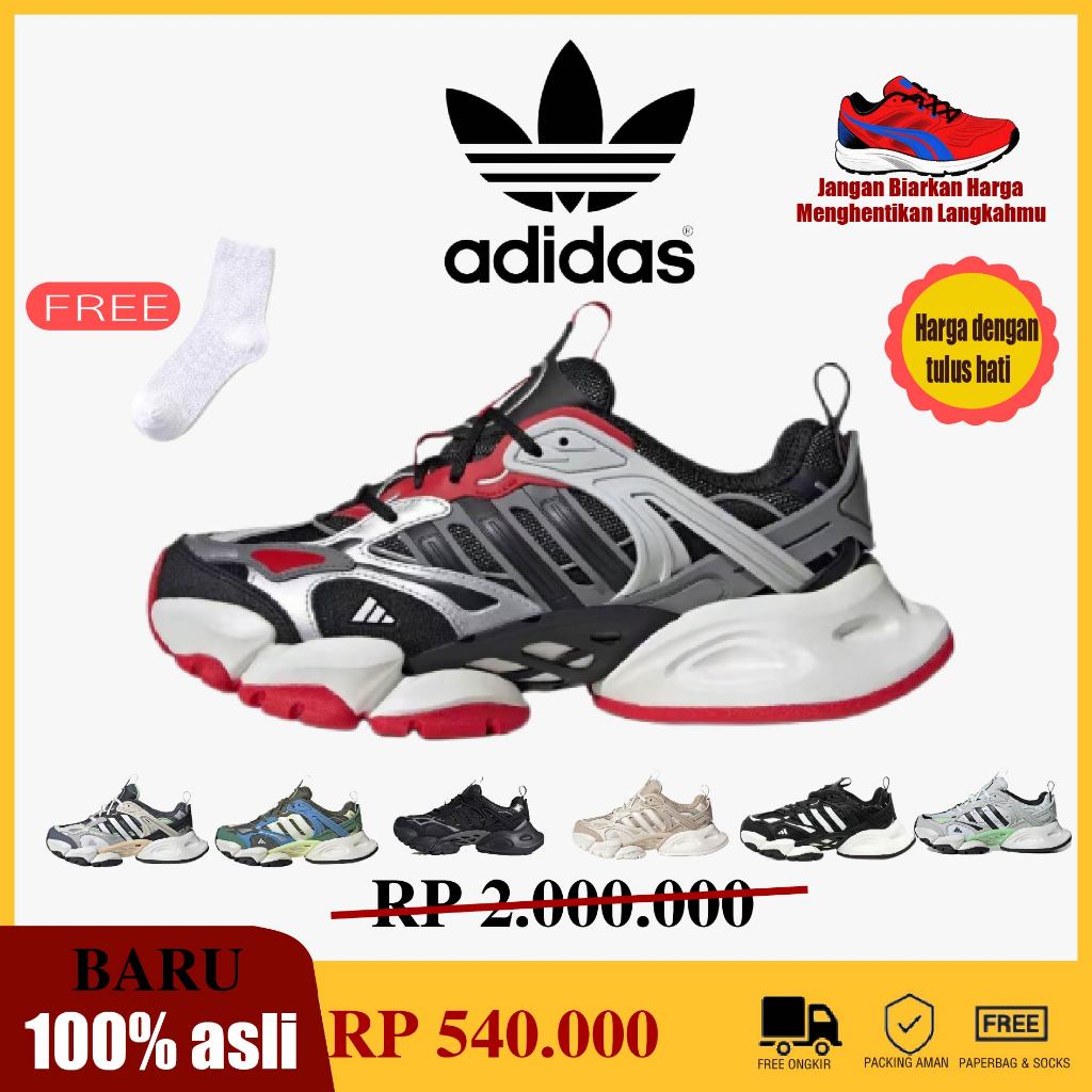 Jual COD adidas XLG RUNNER DELUXE sepatu lari low-cut hitam-merah ...
