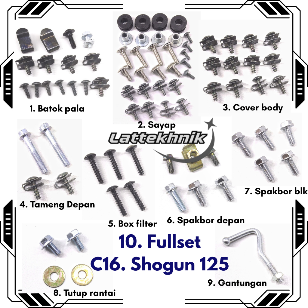Jual C16. Baut Suzuki Shogun 125 New Fullset / Baud Shogun 125 Fullbody / Baut Baud Shogun 125 ...